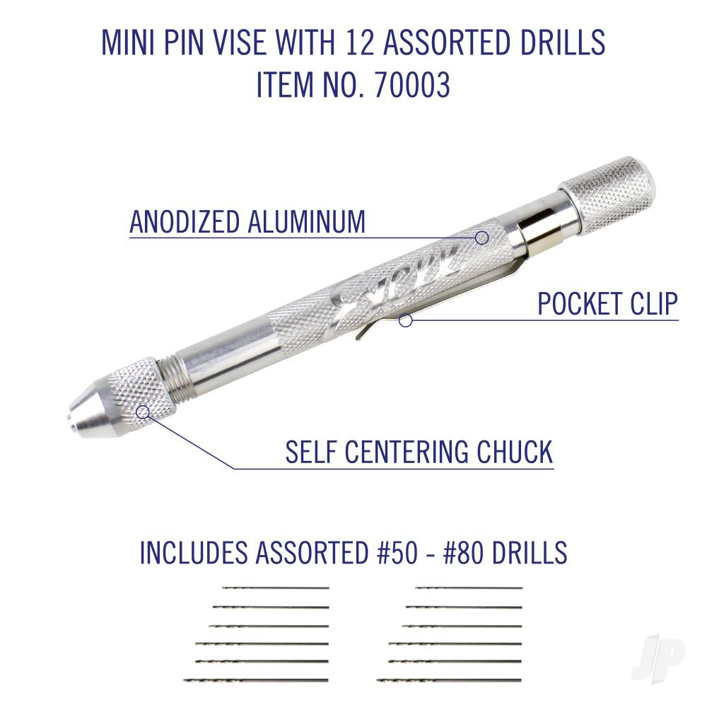 Excel Mini Pin Vice with 12 Assorted Drills (Carded) | Tools - JPerkins.com