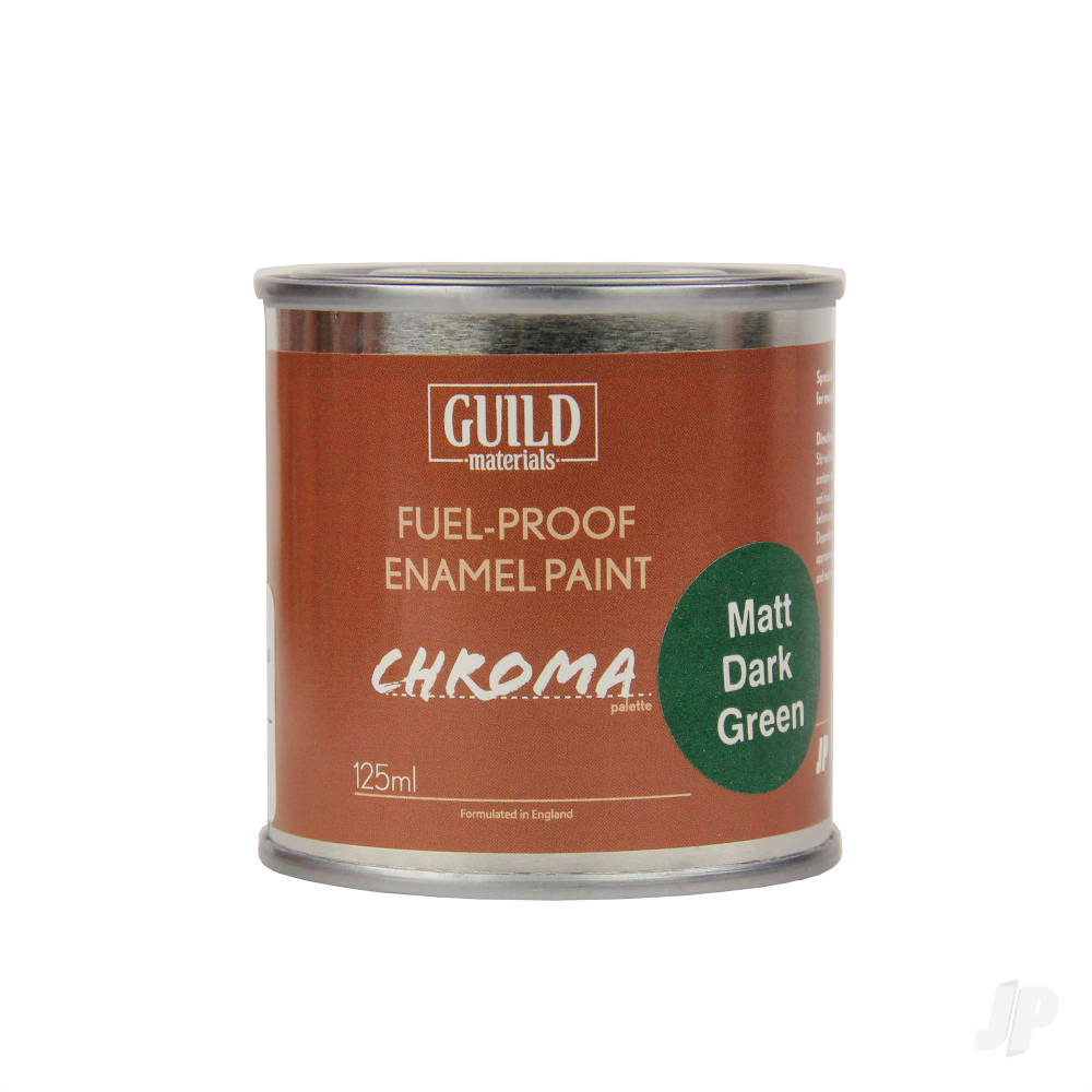 Guild Lane Chroma Enamel Fuelproof Paint Matt Dark Green (125ml Tin ...