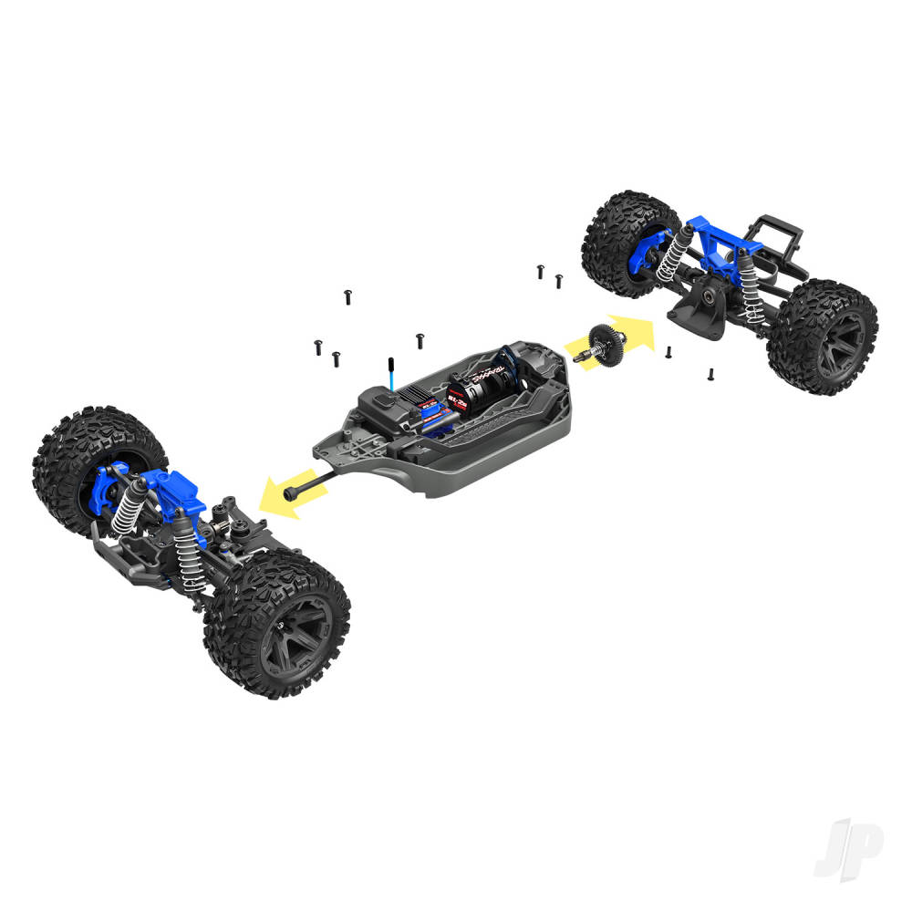 Traxxas Rustler 4X4 BL-2S 1:10 4WD RTR Stadium Truck, Blue (+ TQ 2-ch ...
