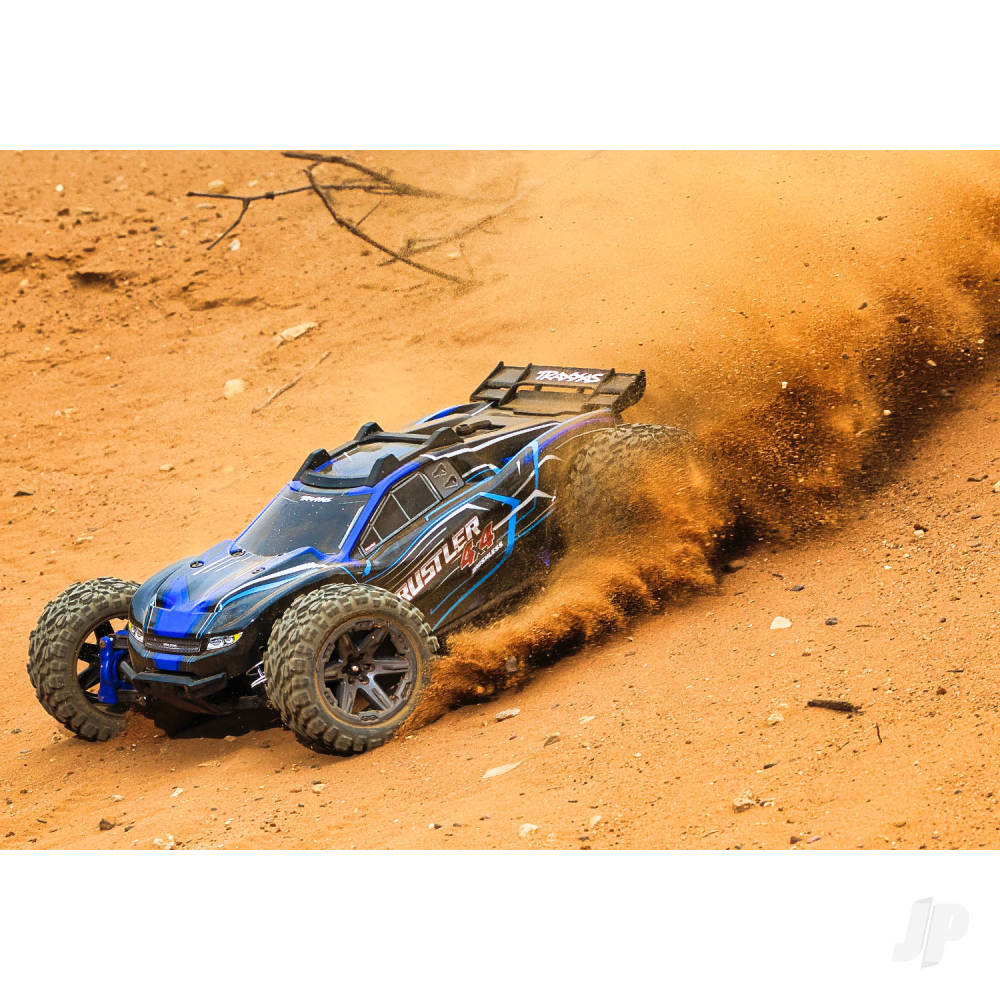 Traxxas Rustler 4X4 BL-2S 1:10 4WD RTR Stadium Truck, Blue (+ TQ 2-ch ...