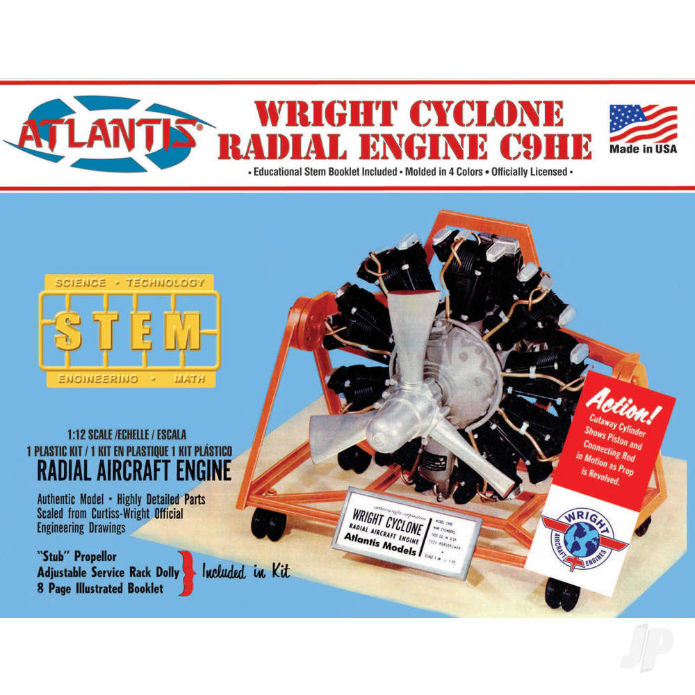 Atlantis Models 1:12 Wright Cyclone 9 Radial Engine STEM | Static ...