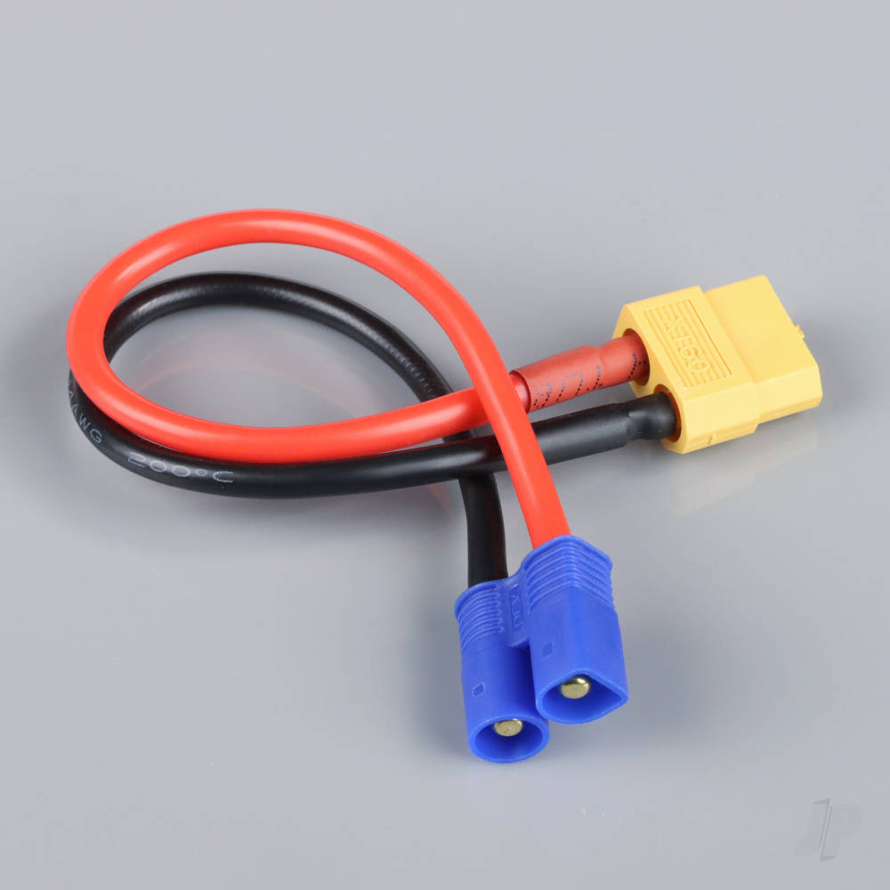 Radient Charge Lead, XT60 to EC3 Male, 14AWG, 150mm | Leads & Switches - JPerkins.com