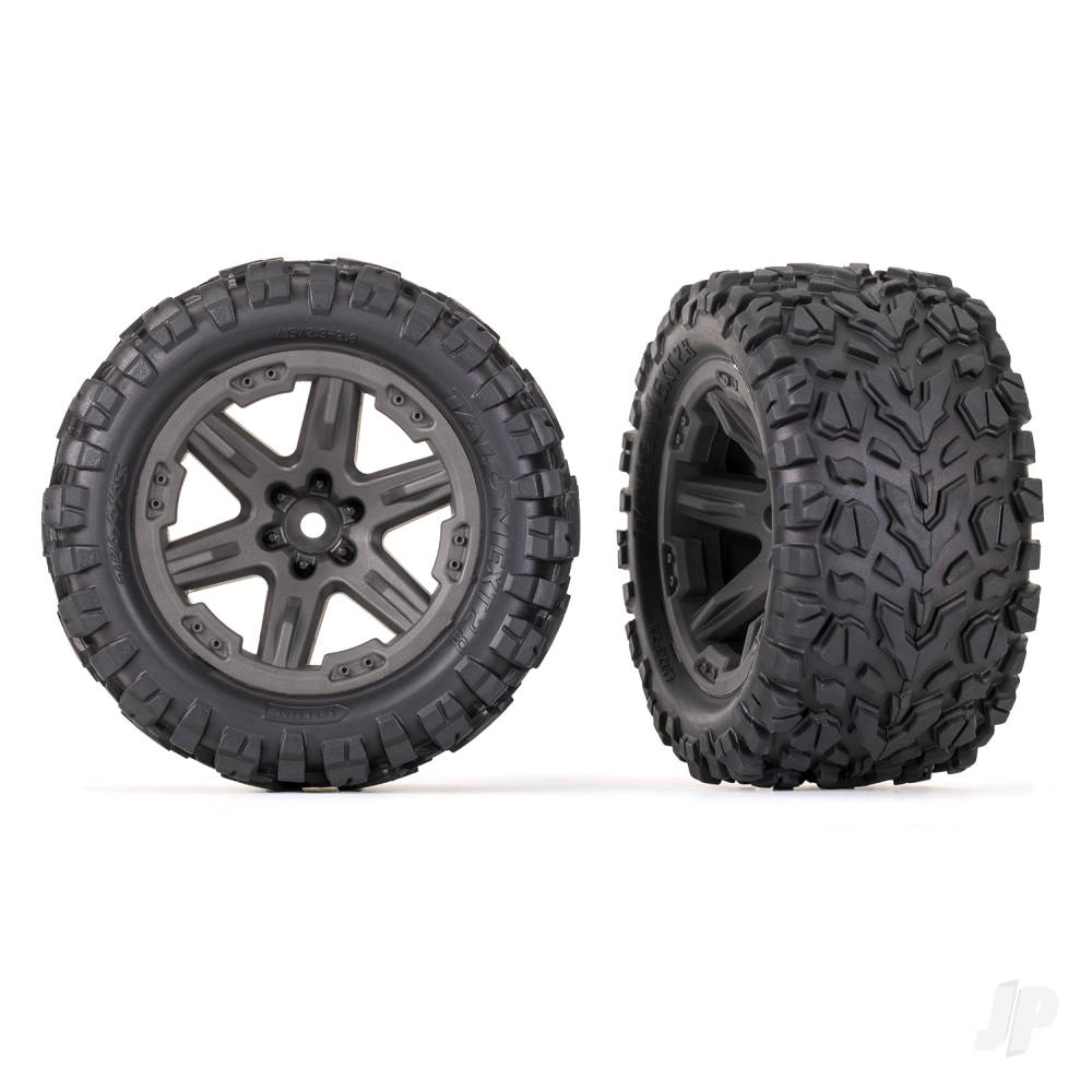 Traxxas Tyres & Wheels, Assembled, Glued (2.8in) (RXT Grey wheels ...