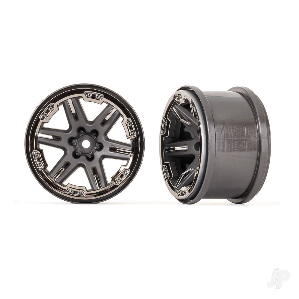 Traxxas Wheels, RXT 2.8in (Charcoal Grey & Black Chrome) (2 pcs ...