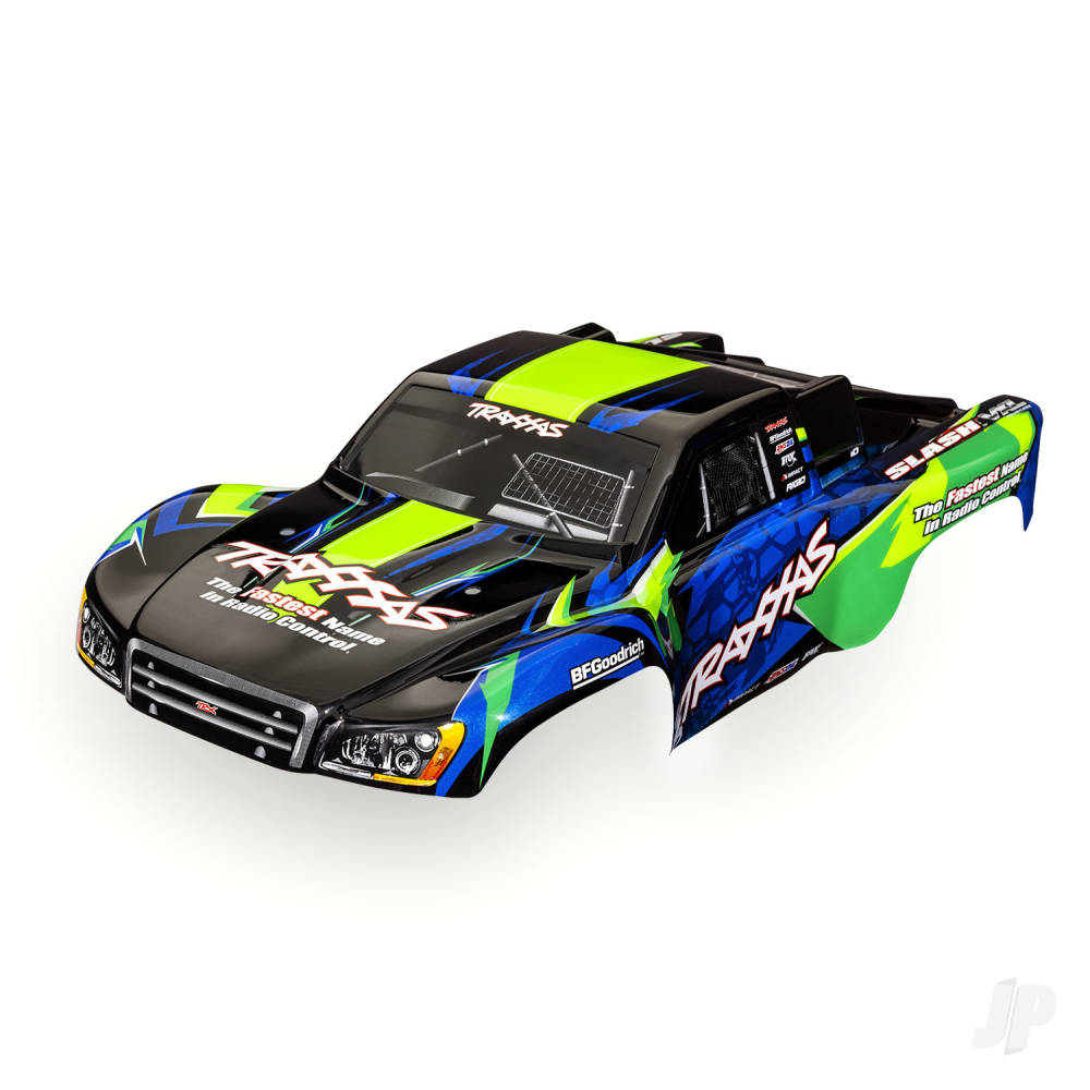 Traxxas Body, Slash VXL 2WD (also fits Slash 4X4), green & blue ...